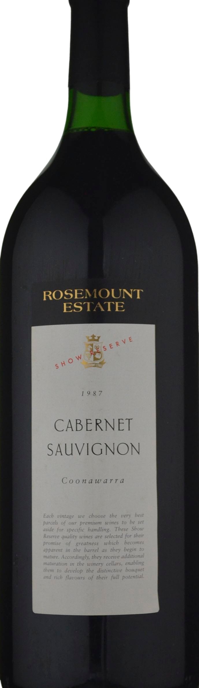Rosemount Estate Show Reserve (Museum Release) Cabernet Sauvignon 1987 ...