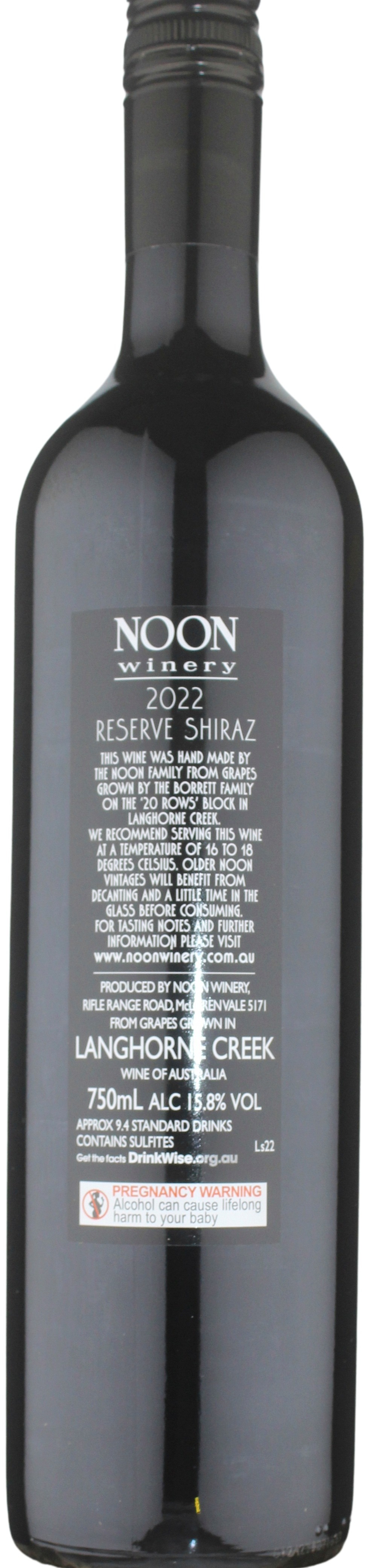 Noon Winery Reserve Shiraz 2022 » $89.00 ( in stock) | Cellarit
