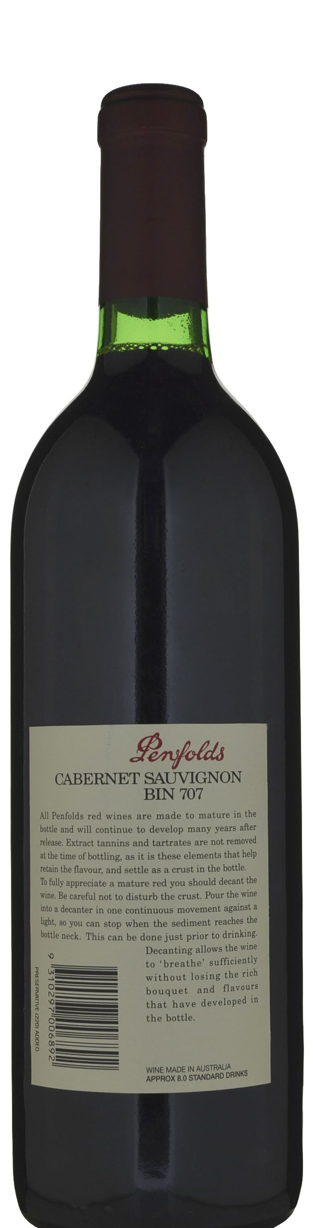 Penfolds Bin 707 Cabernet Sauvignon 1993 » $575.00 ( in stock) | Cellarit