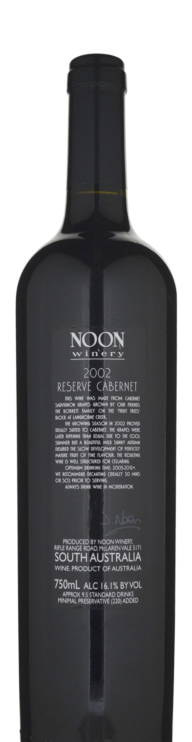 Noon Winery Reserve Cabernet Sauvignon 2002 » $128.00 ( in stock ...