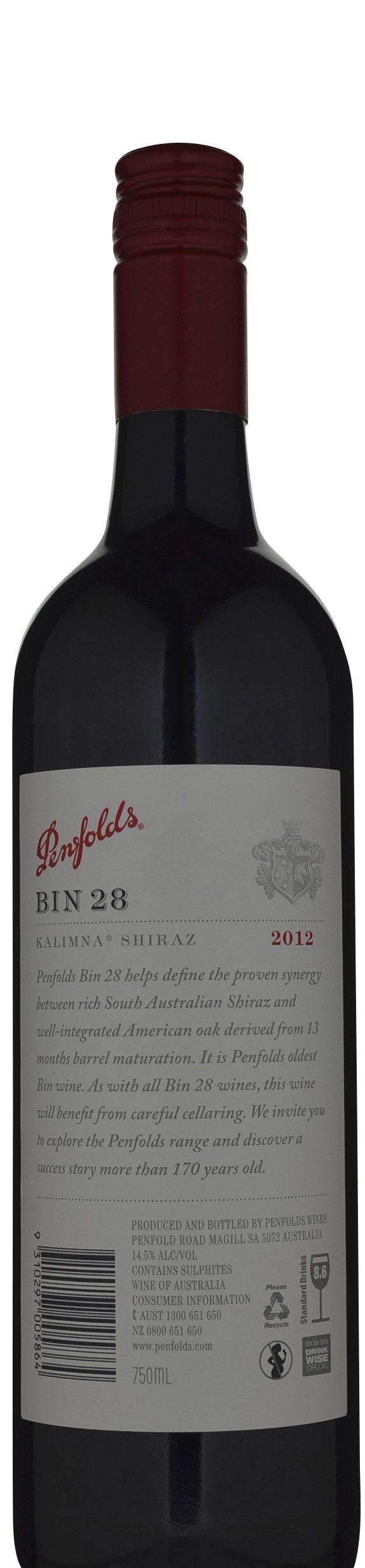 Penfolds Bin 28 Kalimna Shiraz 2012 » $69.00 ( in stock) | Cellarit