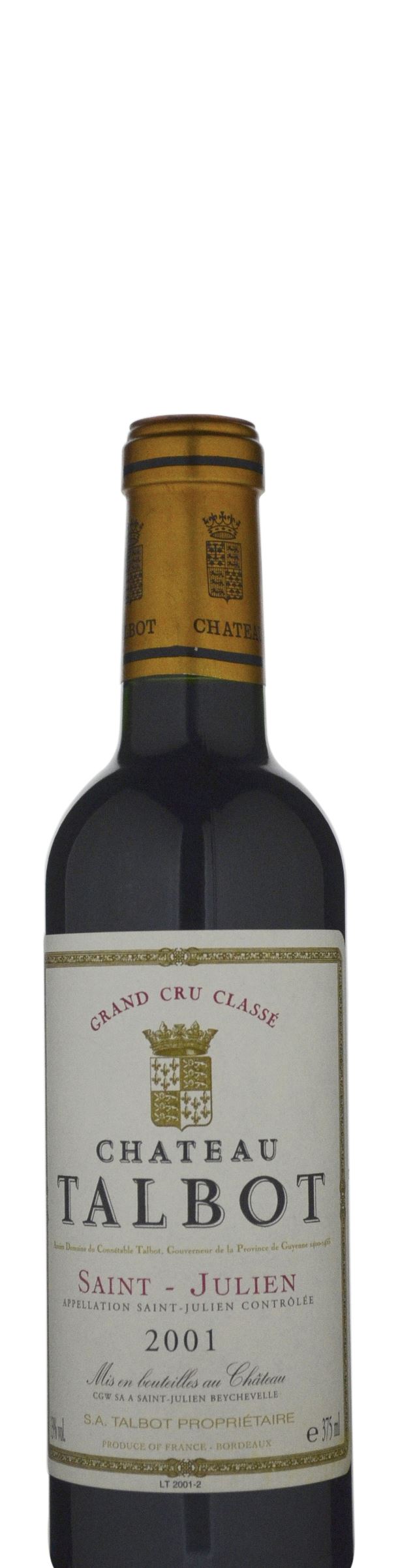 Chateau Talbot 4Me Cru Classe, St-Julien Bordeaux 2001 375ml » $105.00 ...