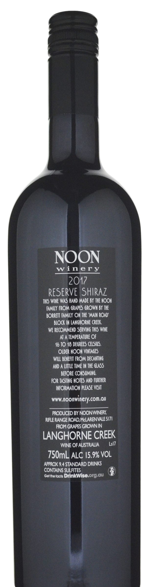 Noon Winery Reserve Shiraz 2017 » $115.00 ( in stock) | Cellarit