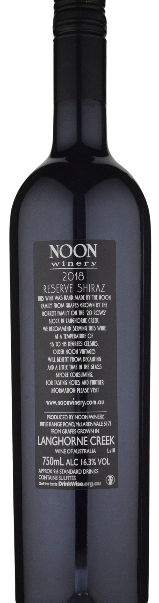 Noon Winery Reserve Shiraz 2018 » $115.00 ( in stock) | Cellarit
